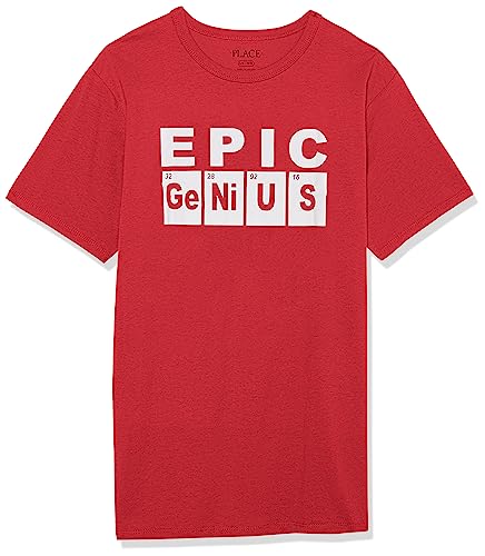 The Children's Place,Short Sleeve Graphic T-Shirt,Ruby,Medium (7/8)