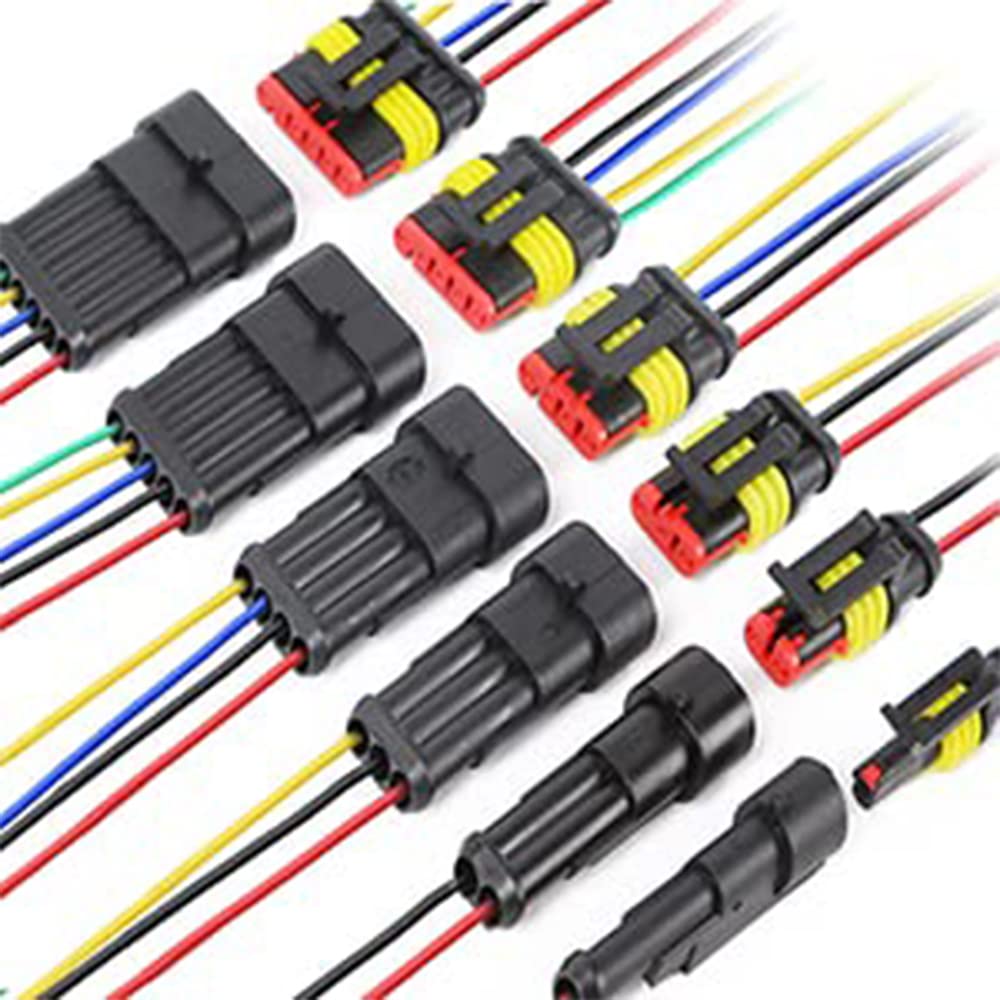 Amliber 798Pcs 50 Kits Waterproof Automotive Electrical Connector Terminals 1/2/3/4/5/6 Male&Female Pin Automotive Wire Connectors Kit for Car Motorcycle Marine 22-16 AWG