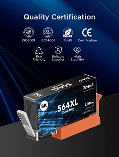 【5-Pack Larger Capacity】 564XL Ink Cartridges Replacement for Original HP 564 XL Combo Pack - Compatible for Photosmart 5520 6520 7510 7520 DeskJet 3520 Premium C309A C410A Printer (2BK/C/M/Y)