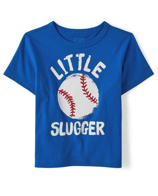 The Children's Place Baby-Boys And Toddler Boys Short Sleeve Graphic T-shirt Little Slugger 3T