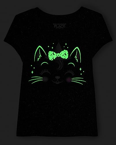 The Children's Place,and Toddler Halloween Short Sleeve Graphic T-Shirt,Black,2T