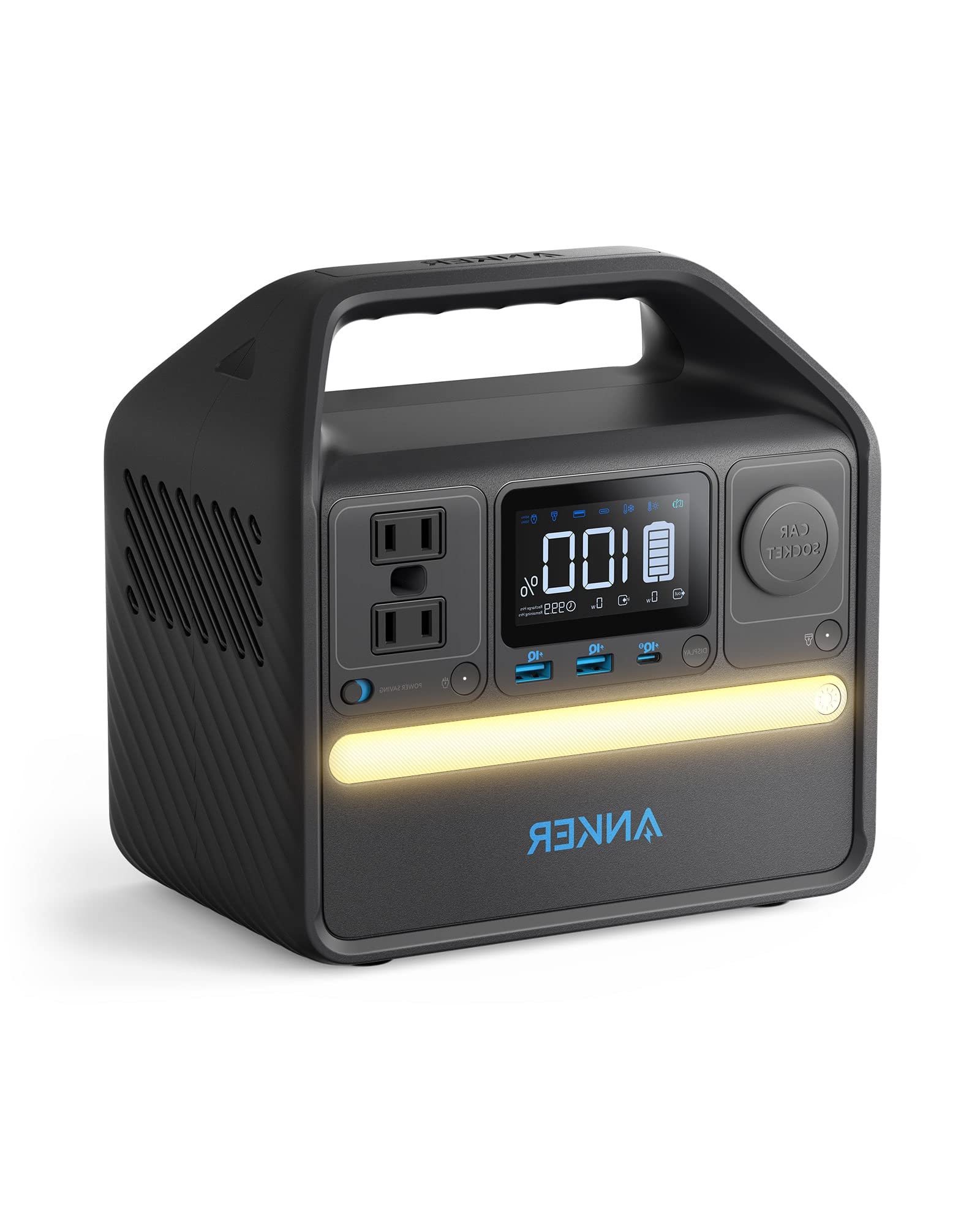 Anker 521 Portable Power Station with LiFePO4 Battery, 256Wh 6-Port PowerHouse, 300W Solar Generator (Solar Panel Optional), 2 AC Outlets, 60W USB-C PD Output, Outdoor Generator