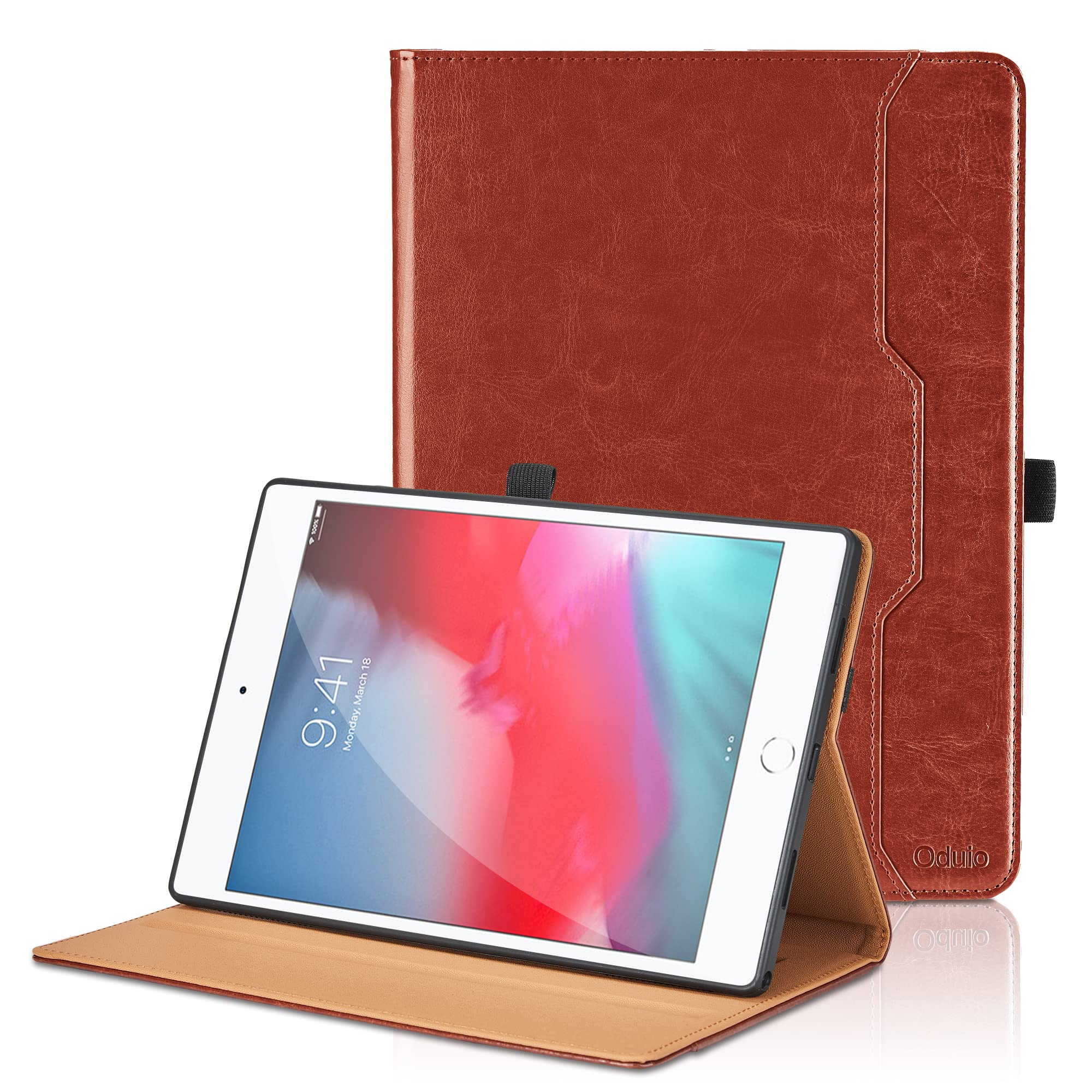 Case for iPad Mini 5 2019 (5th Generation 7.9-inch), iPad Mini 4 3 2 Tablet Case with Hand Strap Large Pocket Premiun PU Leather Auto Wake/Sleep Smart Cover, Reddish-Brown