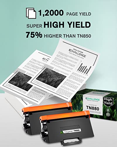 TN880 TN-880 TN880 Toner Replacement for Brother TN880 TN-880 TN 880 to Use with MFC-L6700DW MFC-L6800DW HL-L6200DW L6200DWT L6250DW (2 Black)