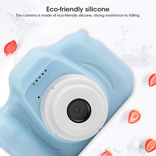 Cartoon Intelligence Kid Mini Photography Camera, Simple Operation Digital Video Camera with Lanyard, for Children of All Ages (Blue - general clear version)
