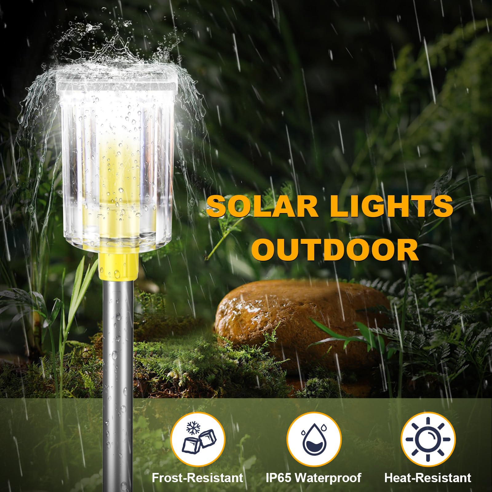ALFIOT Solar Garden Lights, Pathway Lights Outdoor Waterproof and Ultra-Bright LED Landscape Lighting, Solar-Powered Illumination Decorative Firefly Lights(6 Pack)… (PW-L-002-A)