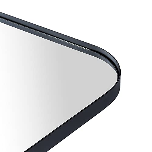 EGHOME 30x34'' Black Arched Mantel Mirror Arch Rounded Corner Mirror for Bathroom, Living Room or Powder Room