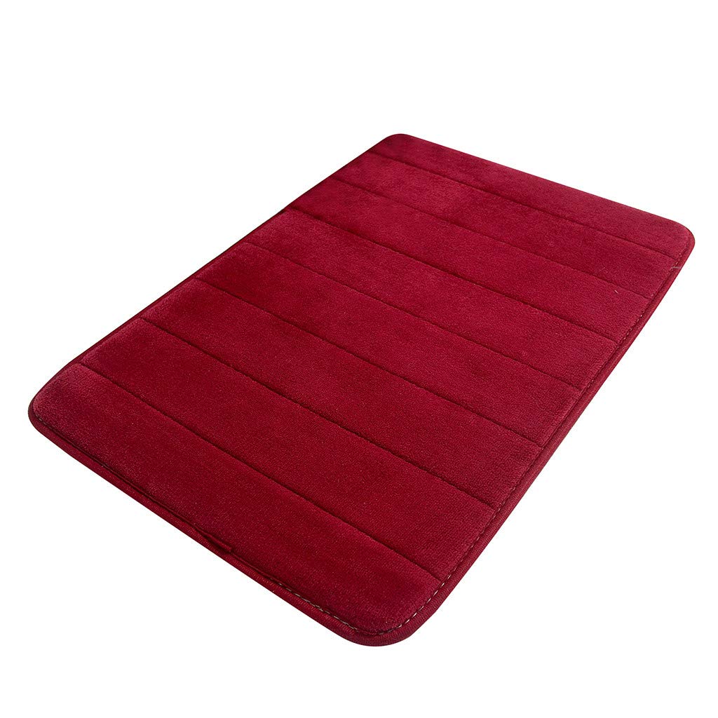 Thick Memory Foam Bath Rugs, Soft Absorbent Soft Memory Foam Mat, Non-Slip Bathroom Mats, Machine Washable Bathmat, Carpet Rug Room Decor for Shower Floor, 24''x17'' Bath Rugs (red)