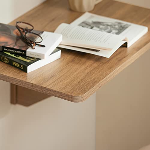 Haotian SoBuy Trestle Desk Wall-Mounted Drop-Leaf Table Folding Kitchen & Dining Computer Desk Home Office Workstation, Natural FWT03-PF