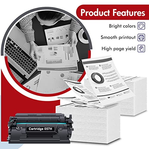 057H 057 High Yield Toner Cartridge 057H Black 1-Pack Compatible Replacement for Canon 057H Toner Cartridge Color ImageCLASS MF445dw MF448dw MF449dw LBP226dw LBP227dw MF445 LBP220 Series Printer
