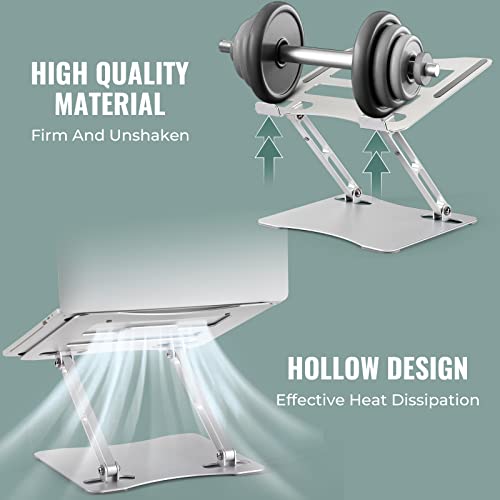 Laptop Stand,Foldable Height Lift Laptop Stand,Heat Dissipation,Ergonomic Design,Compatible with MacBook Air/Pro Dell HP XPS Lenovo Chromebook Ipad All Laptops 10-17'',Silver,F1-2