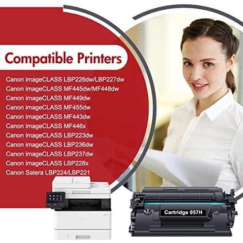 057H 057 High Yield Toner Cartridge 057H Black 1-Pack Compatible Replacement for Canon 057H Toner Cartridge Color ImageCLASS MF445dw MF448dw MF449dw LBP226dw LBP227dw MF445 LBP220 Series Printer