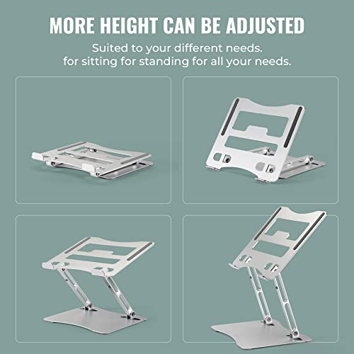 Laptop Stand,Foldable Height Lift Laptop Stand,Heat Dissipation,Ergonomic Design,Compatible with MacBook Air/Pro Dell HP XPS Lenovo Chromebook Ipad All Laptops 10-17'',Silver,F1-2