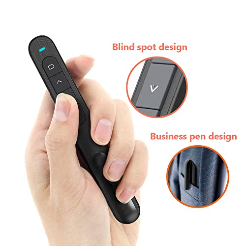 Presentation Clicker Wireless Presenter Remote, PPT Presentation Clicker with Hyperlink &Volume Remote Control Presentation Clicker Pointer Slide Advancer for Keynote/PPT/Mac/PC(Battery Included)
