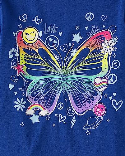 The Children's Place,Short Sleeve Animal Graphic T-Shirt,Navy PIER,Large (10/12)