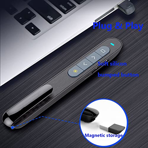 Presentation Clicker Wireless Presenter Remote, PPT Presentation Clicker with Hyperlink &Volume Remote Control Presentation Clicker Pointer Slide Advancer for Keynote/PPT/Mac/PC(Battery Included)