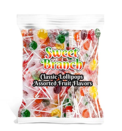 Mayfair Lolly Pops Assorted Lollipops Fruit Flavor Suckers – Individually Wrapped 5 Fruity Flavors Hard Candy - 2 pound Bulk Candy Pack