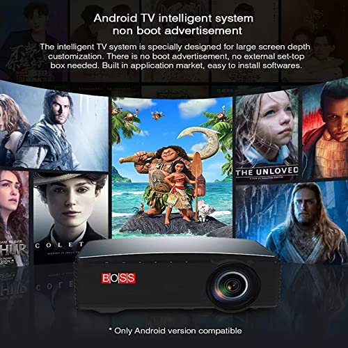 Boss S28A | 3840 x 2160p UHD Projector for Home/Office | Multimedia Projector with 7200 lumens | Projector for Home Cinema Electronic Focus Compatible with TV Stick, Set-Top Box, HDMI, USB, Laptop