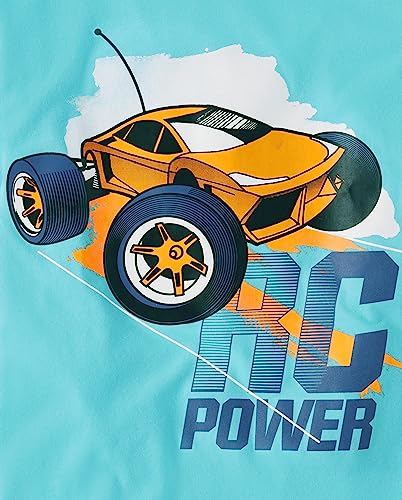 The Children's Place,Short Sleeve Vehicle Graphic T-Shirt,Blue Atoll,XLarge (14)