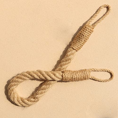 OCIOLI 2 Pieces Curtain Tiebacks Curtain Holdbacks Curtain Ties with Twisted Hemp Rope Decorative Handmade Tie Backs Curtain Holders Curtain Tie Backs for Curtains (Khaki, 2)
