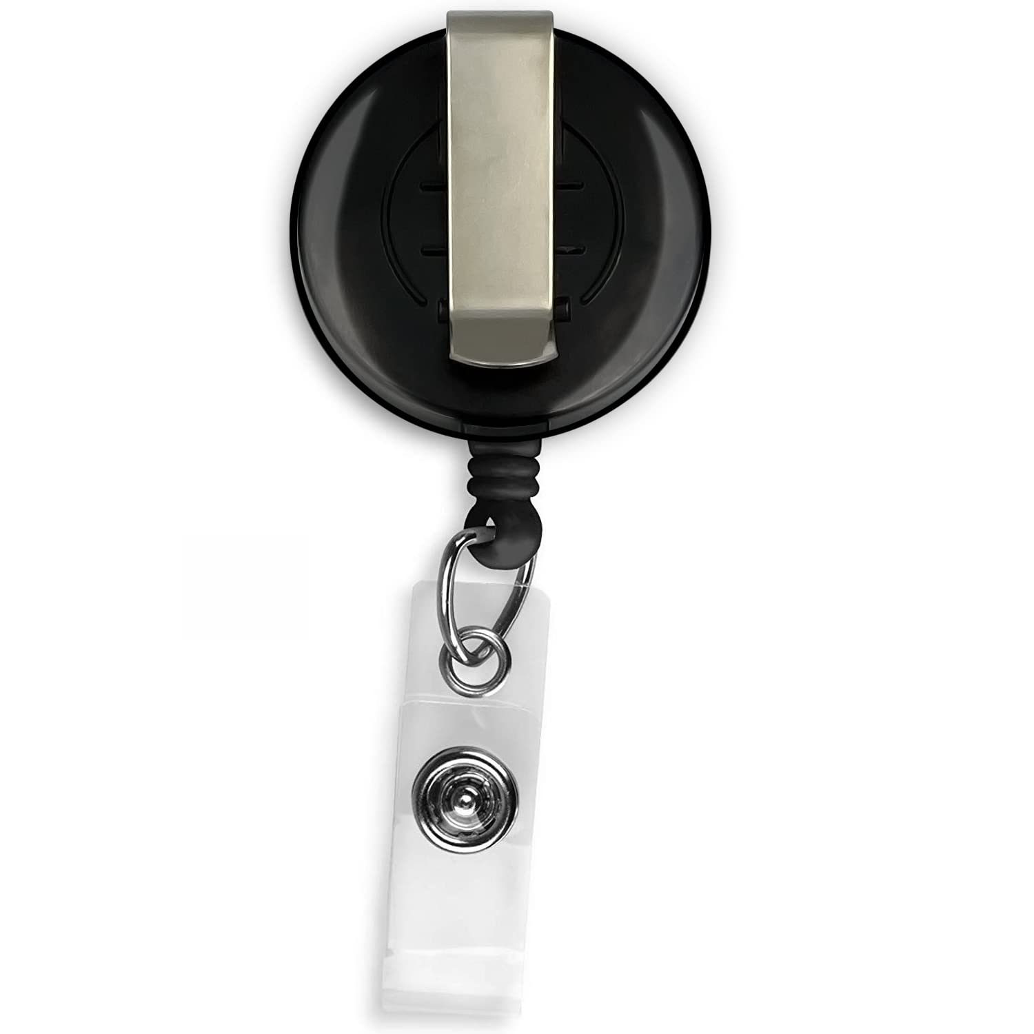 Thin Gray Line USA Flag Badge Clip - Silver Line Support For Correctional Officers Holder ID Reel Clip for Lanyards Name ID Card