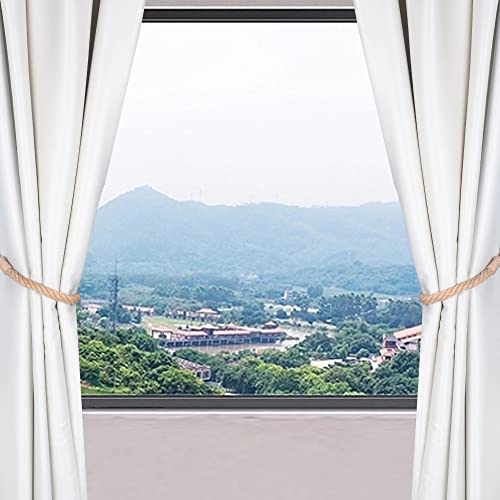 OCIOLI 2 Pieces Curtain Tiebacks Curtain Holdbacks Curtain Ties with Twisted Hemp Rope Decorative Handmade Tie Backs Curtain Holders Curtain Tie Backs for Curtains (Khaki, 2)