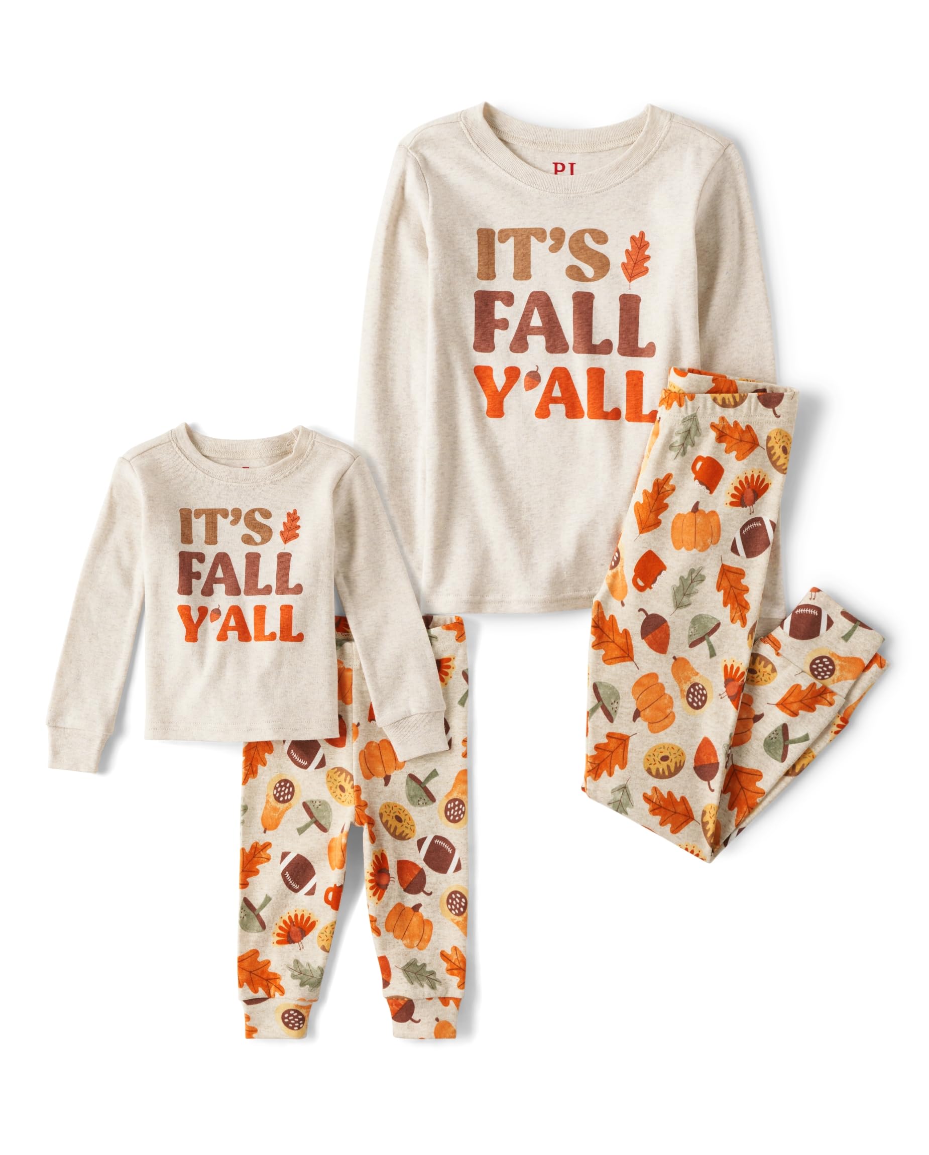 The Children's Place,Family Matching, Fall Harvest Pajama Sets, Cotton,H/T VANILLA,0-3 MONTHS