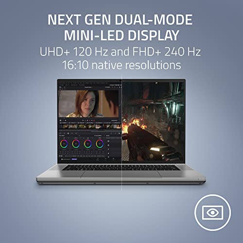 Razer Blade 16 Gaming Laptop: NVIDIA GeForce RTX 4080-13th Gen Intel 24-Core i9 HX CPU - 16" Dual Mode Mini LED (4K UHD+ 120Hz & FHD+ 240Hz) - 32GB RAM - 1TB SSD - Windows 11 - Chroma RGB - Mercury