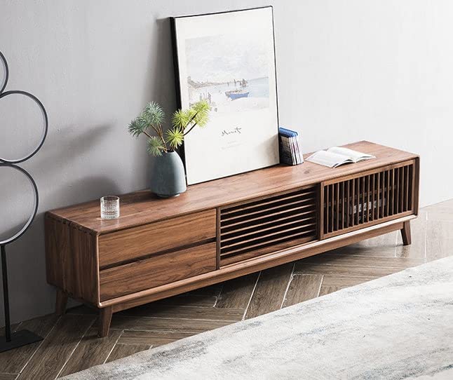 Slabstudiohongkong Japanese Style Black Walnut tv Unit, credenza Modern, Handmade Sideboard TV Cabinet, Black Walnut Wood