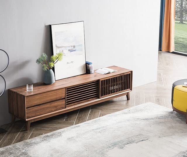 Slabstudiohongkong Japanese Style Black Walnut tv Unit, credenza Modern, Handmade Sideboard TV Cabinet, Black Walnut Wood