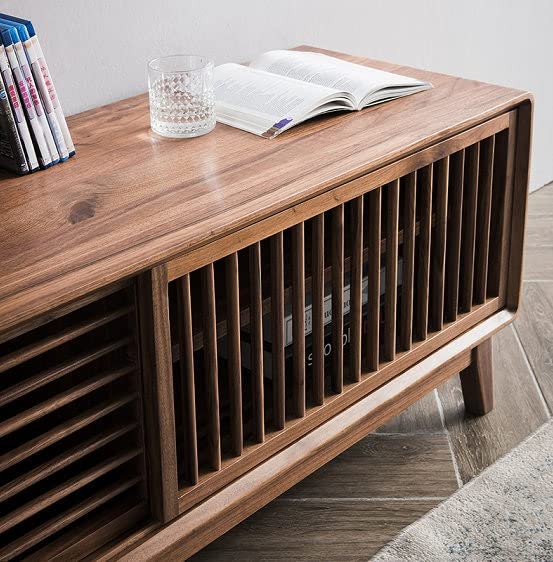 Slabstudiohongkong Japanese Style Black Walnut tv Unit, credenza Modern, Handmade Sideboard TV Cabinet, Black Walnut Wood