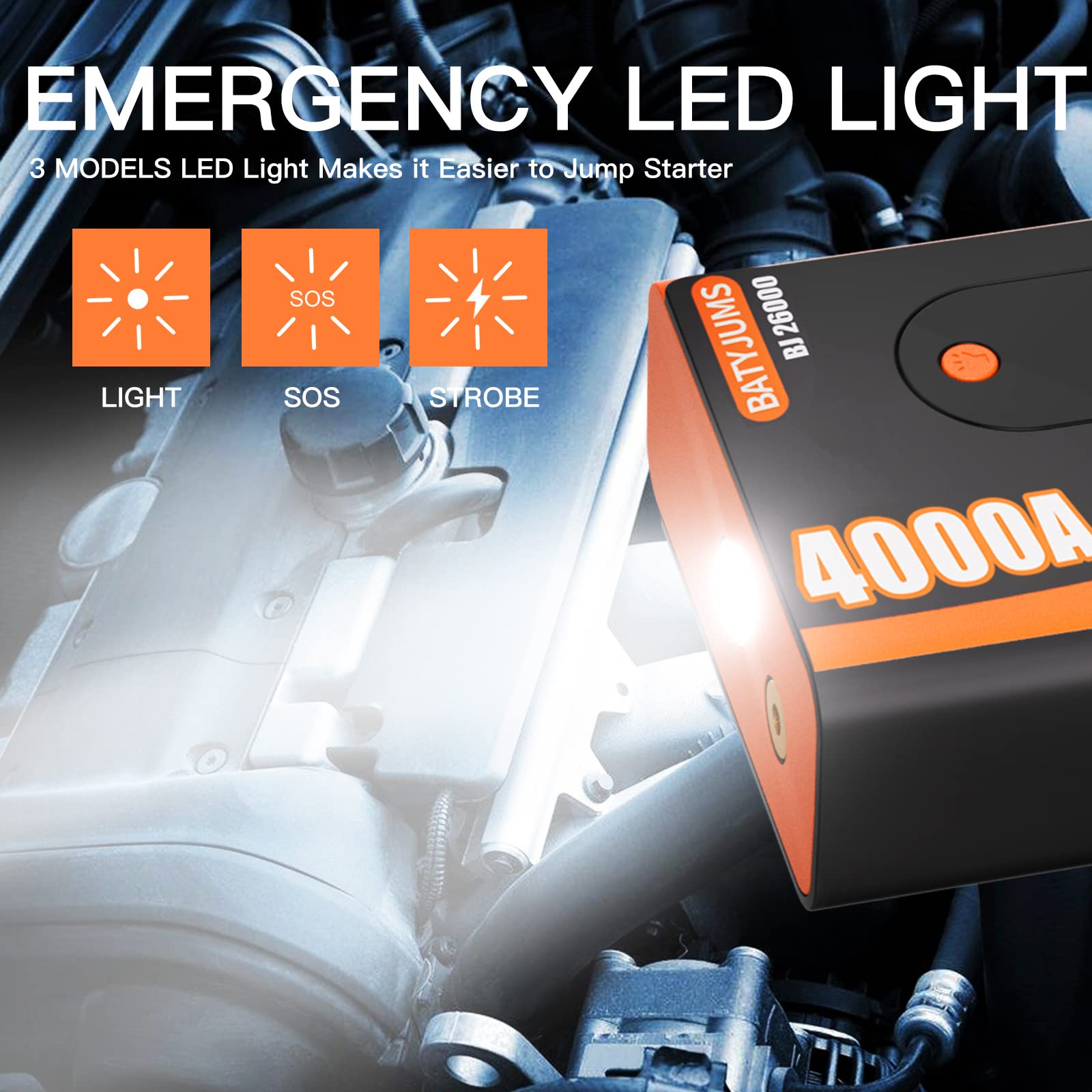 BATYJUMS Battery Jump Starter with - Air Compressor Portable Car Jump Box,๐ฐ๐ฌ๐ฌ๐ฌ๐ ๐ญ๐ฎ๐ฉ Emergency Booster Pack, Gasoline ๐ญ๐ฌ๐ Diesel๐ญ๐ฌ๐, ๐ญ๐ฑ๐ฌ๐ฃ๐ฆ๐ for Auto Motorcycle