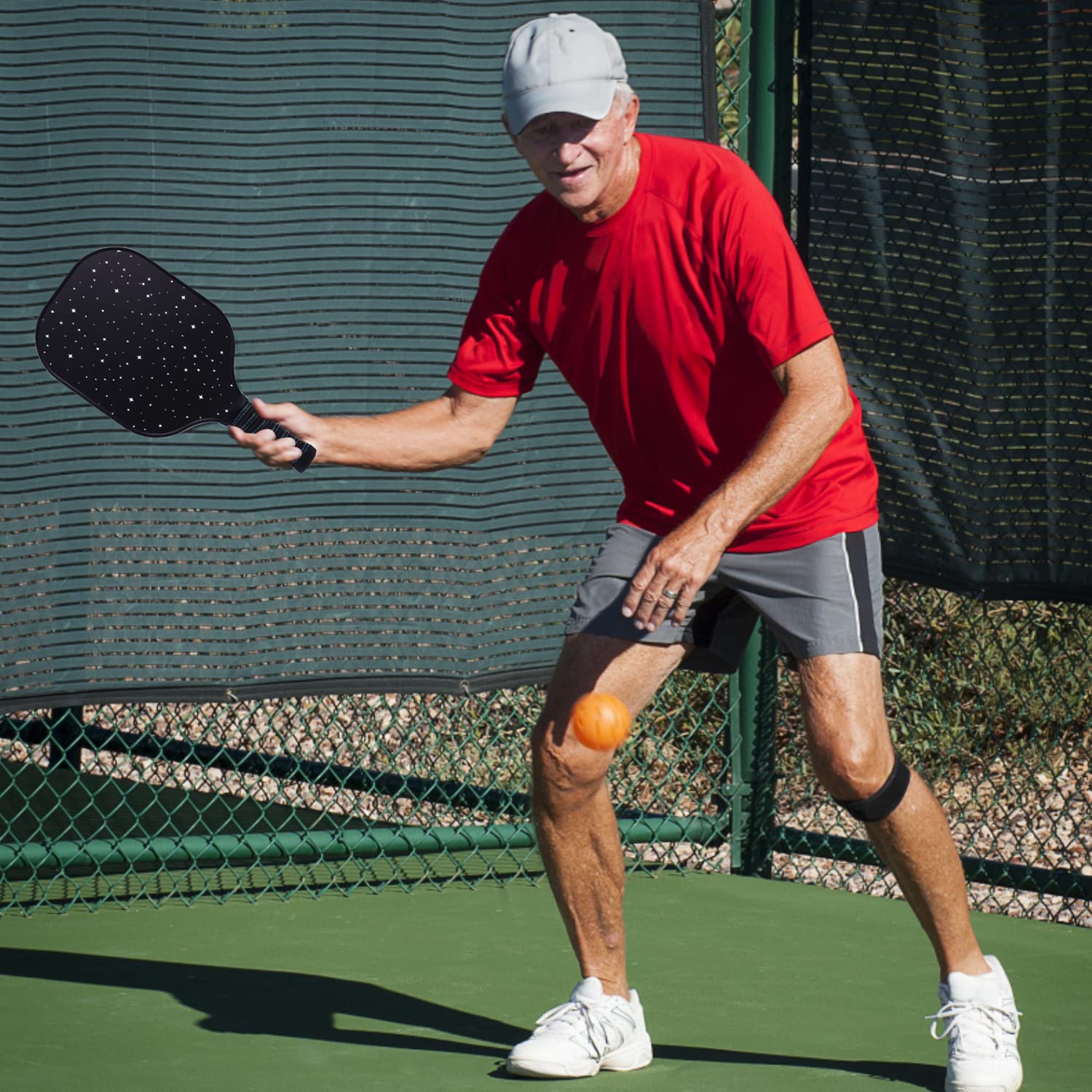 Pickleball Rackets Set of 2 with Fiberglass Face, Honeycomb Core Pickle Ball Paddle Set, Graphite Pickleball Paddles with Storage Bag