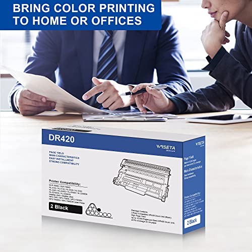 DR 420 Brother Drum Compatible Drum Unit Replacement for Brother DR420 Drum Unit Use with Brother HL-2270dw HL-2280dw MFC-7360n Drum MFC 7860dw Drum HL-2130 HL-2220 HL-2230 Printer(2 Black)