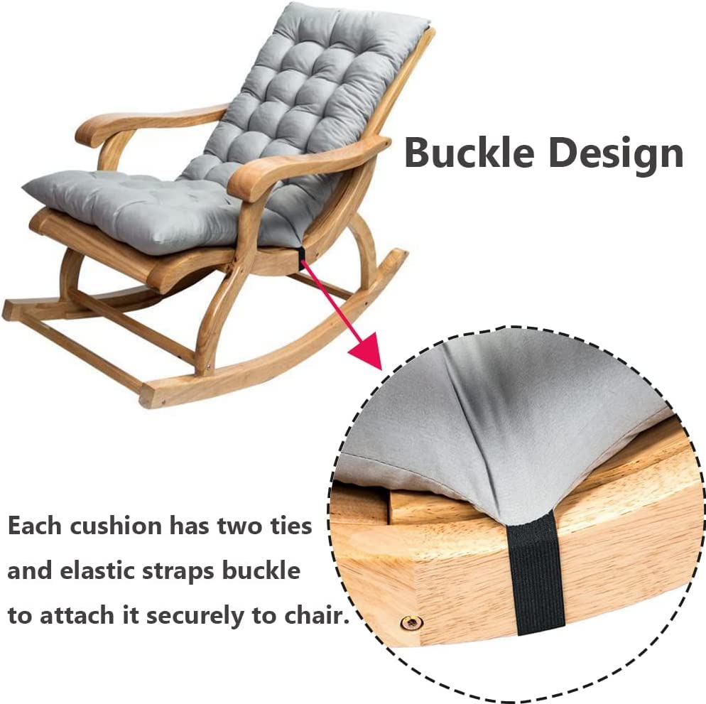 SPIOKLFD Sun Lounger Chair Cushions, 47-inch x 19.7-inch, Cotton, Expanded Polyethylene, Outdoor, Contemporary, Gray, Rectangular, Washable, Durable, Breathable, Soft
