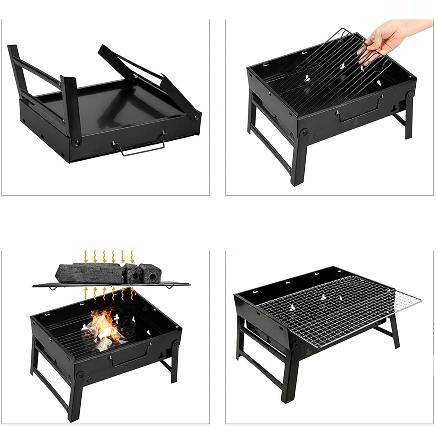 BBQ Grill Outdoor Gas grill Folding Barbecue Grill Portable Compact Charcoal Barbecue Grill Barbecue Grill Bar Smoking Outdoor Camping