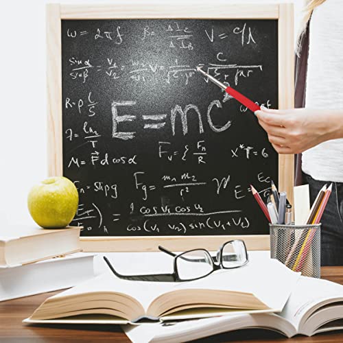2 PcsTelescopic Teachers Pointer Stick, Extendable Teaching Pointer, Whiteboard Pointer with Felt Head for Teachers, Guides, Coach, Extends to 39''(Red and Black)