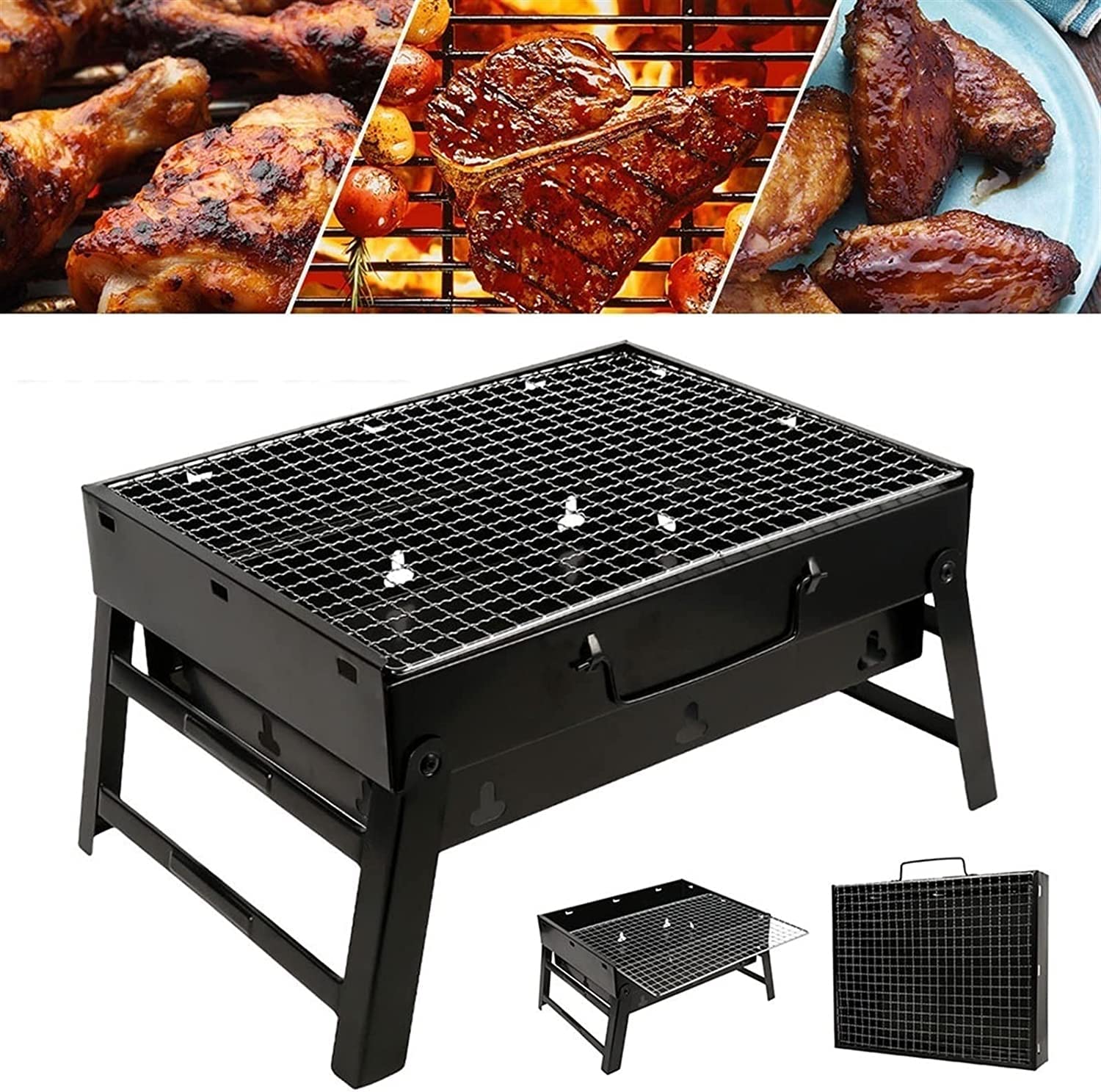BBQ Grill Outdoor Gas grill Folding Barbecue Grill Portable Compact Charcoal Barbecue Grill Barbecue Grill Bar Smoking Outdoor Camping