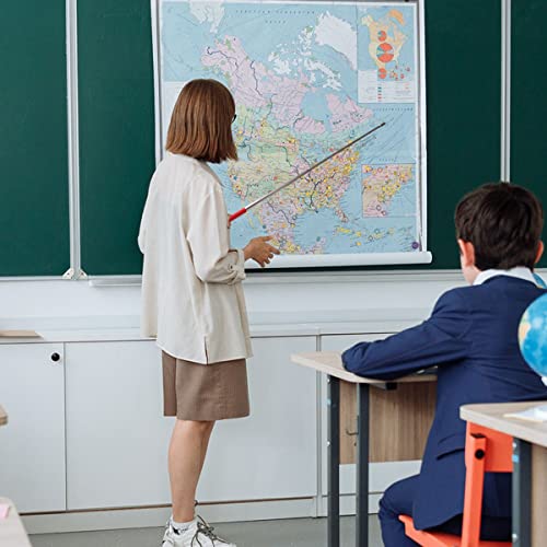 2 PcsTelescopic Teachers Pointer Stick, Extendable Teaching Pointer, Whiteboard Pointer with Felt Head for Teachers, Guides, Coach, Extends to 39''(Red and Black)