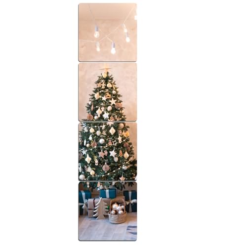 BQRIS Wall Mirror Full Length Tiles,shatterproof Mirrors for Home Gym,Workout Non Glass Mirrors for Bedroom Indestructible Unbreakable Full Length Wall Mirror