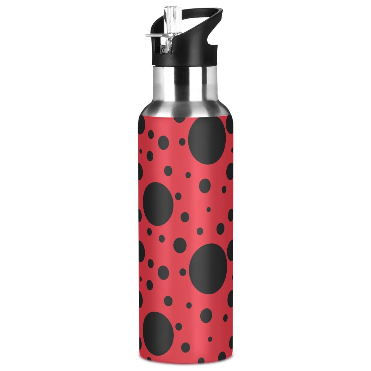 xigua Ladybug Water Bottle Double Walled Stainless Steel Leak Proof Thermo Flask for Sports Gym Cycling Outdoor,20 oz.