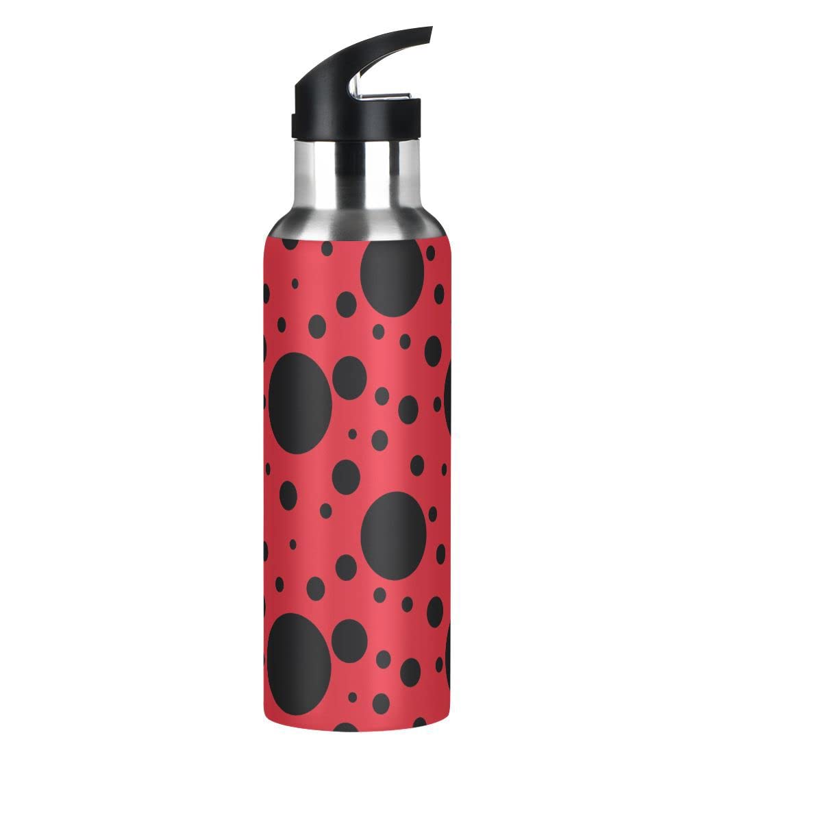 xigua Ladybug Water Bottle Double Walled Stainless Steel Leak Proof Thermo Flask for Sports Gym Cycling Outdoor,20 oz.