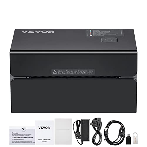 VEVOR Bluetooth Thermal Label Printer HD(300DPI), Wireless Shipping Label Printer w/Auto Label Recognition, Support Windows/MacOS/Linux/Chromebook, Compatible w/USPS, Amazon, Ebay, Etsy, UPS, etc.