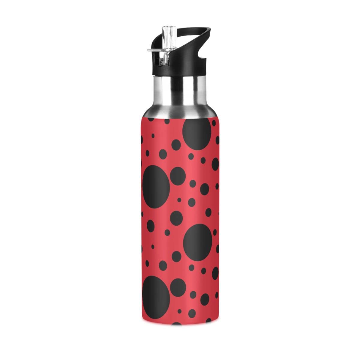 xigua Ladybug Water Bottle Double Walled Stainless Steel Leak Proof Thermo Flask for Sports Gym Cycling Outdoor,20 oz.