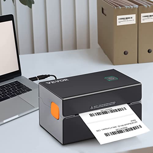 VEVOR Bluetooth Thermal Label Printer HD(300DPI), Wireless Shipping Label Printer w/Auto Label Recognition, Support Windows/MacOS/Linux/Chromebook, Compatible w/USPS, Amazon, Ebay, Etsy, UPS, etc.