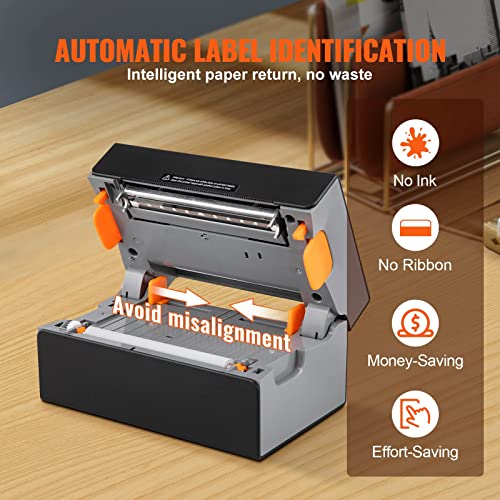 VEVOR Bluetooth Thermal Label Printer HD(300DPI), Wireless Shipping Label Printer w/Auto Label Recognition, Support Windows/MacOS/Linux/Chromebook, Compatible w/USPS, Amazon, Ebay, Etsy, UPS, etc.