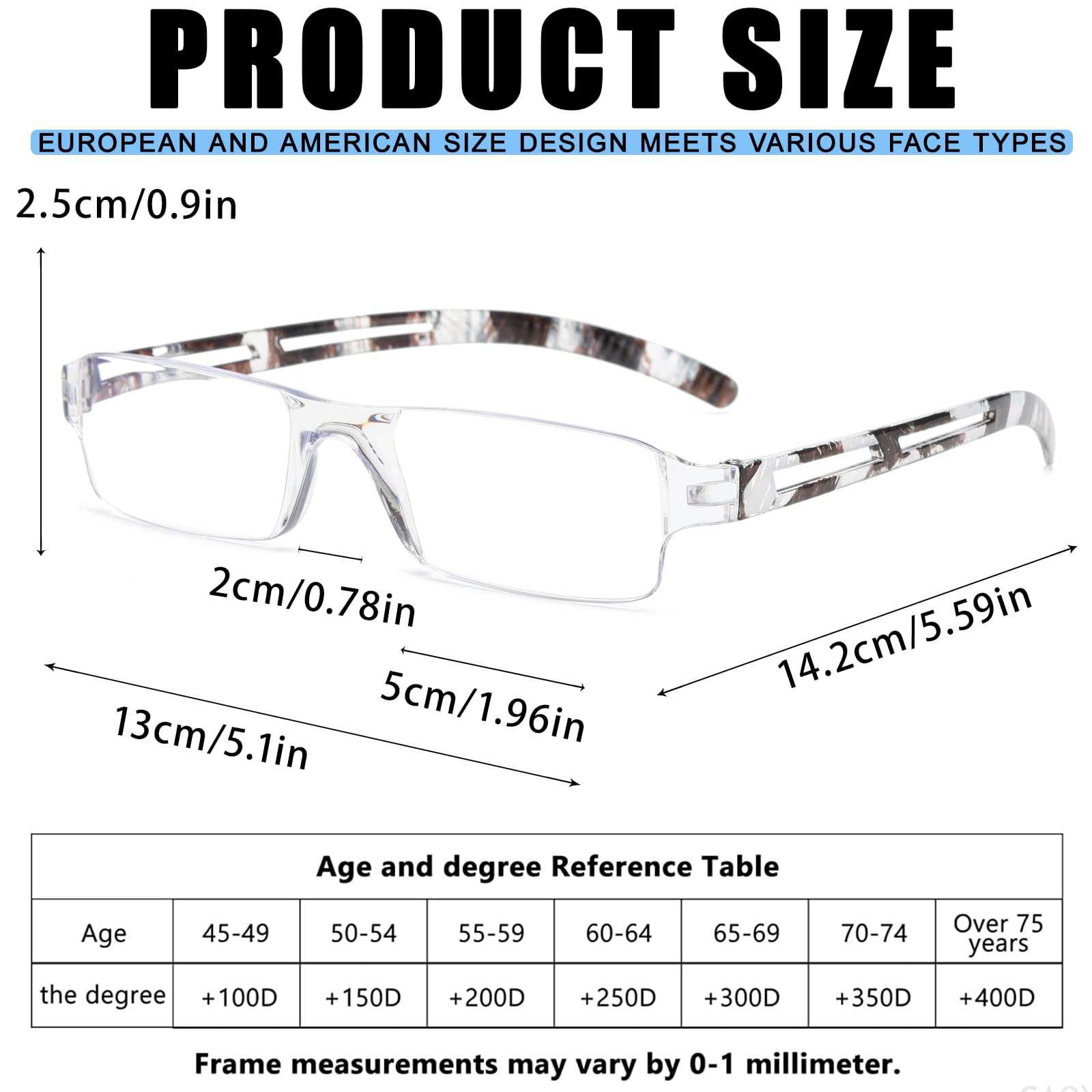 Viseng 3 pairs of reading glasses, blue light blocking glasses, computer reading glasses for men and women, fashionable rectangular one-piece glasses frame+2.5