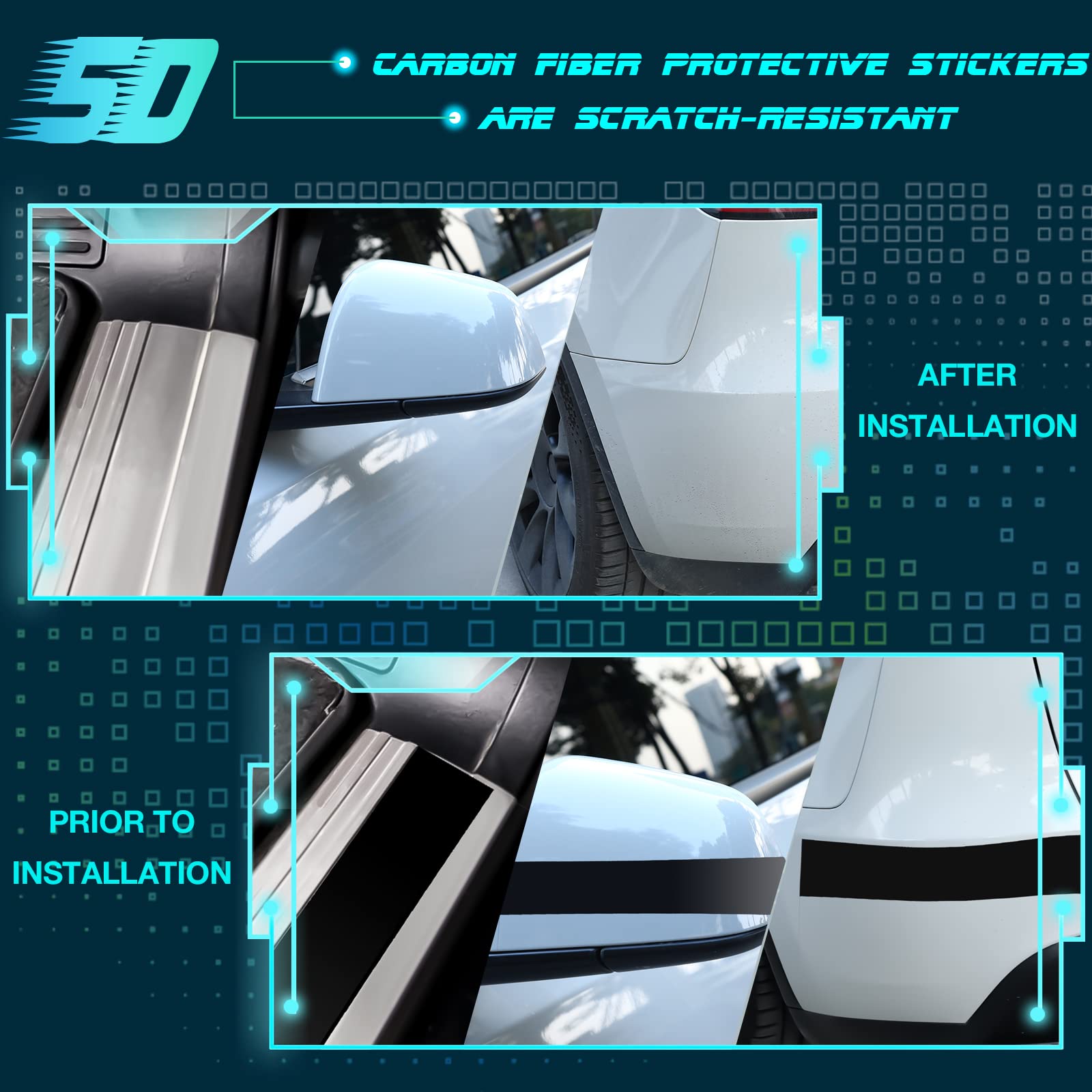 Marsui 3 Rolls 67 ft Matte Black Vinyl Wrap for Car, Includes Matte Adhesive Vinyl Tape for Chrome Delete, Window & Door Protection(2" x 32.8Ft, 2.8" x 16.4Ft, 4" x 16.4Ft)