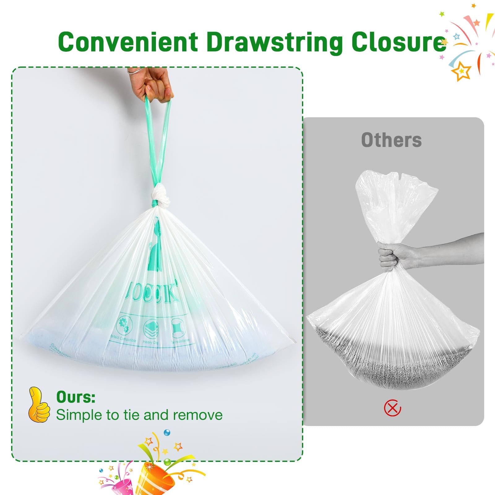 Drawstring Litter Box Liners Compatible with Robot, Heavy Duty Self-Cleaning Litter Boxes Waste Drawer Liners Replacement Bags (50pcs)