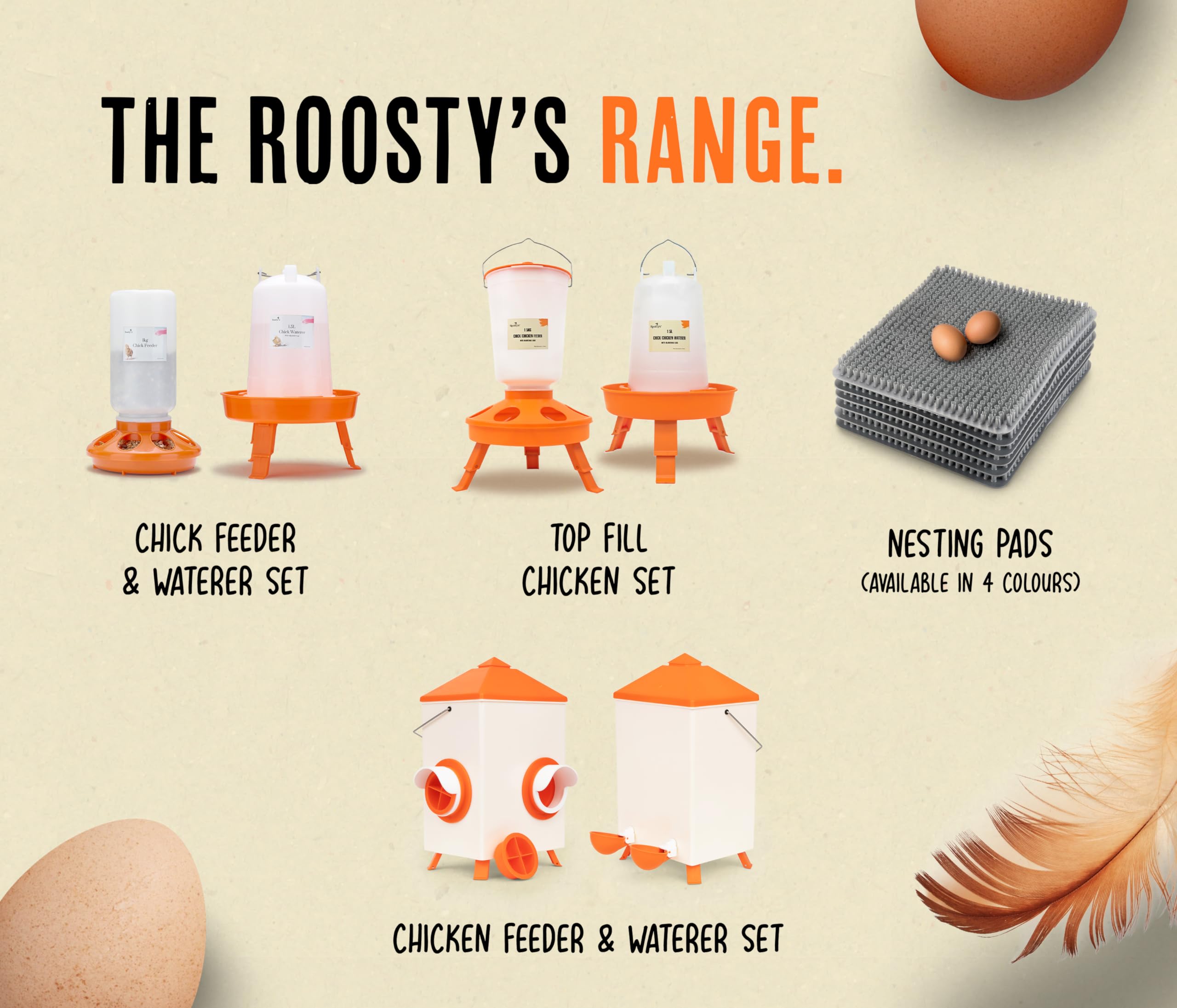Roosty's - Top Fill Chicken Feeder and Waterer - 1.5KG/1.5L | Hanging, Small, Duck & Quail Feeder & Waterer | Chicken Supplies